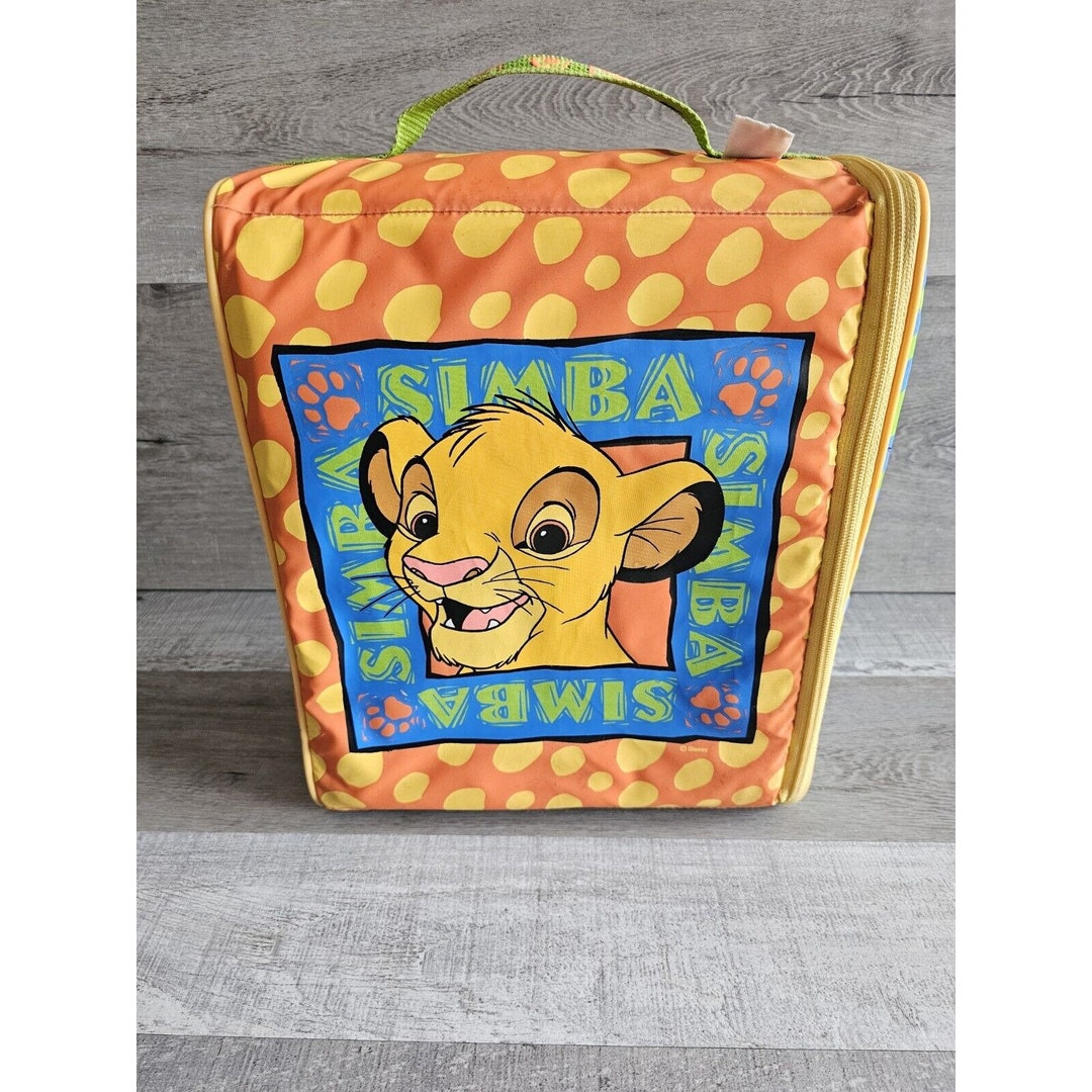Vtg 90s Disney Lion King Simba Lunch Box Cooler Bag Bottle Tote Wiz Too ...