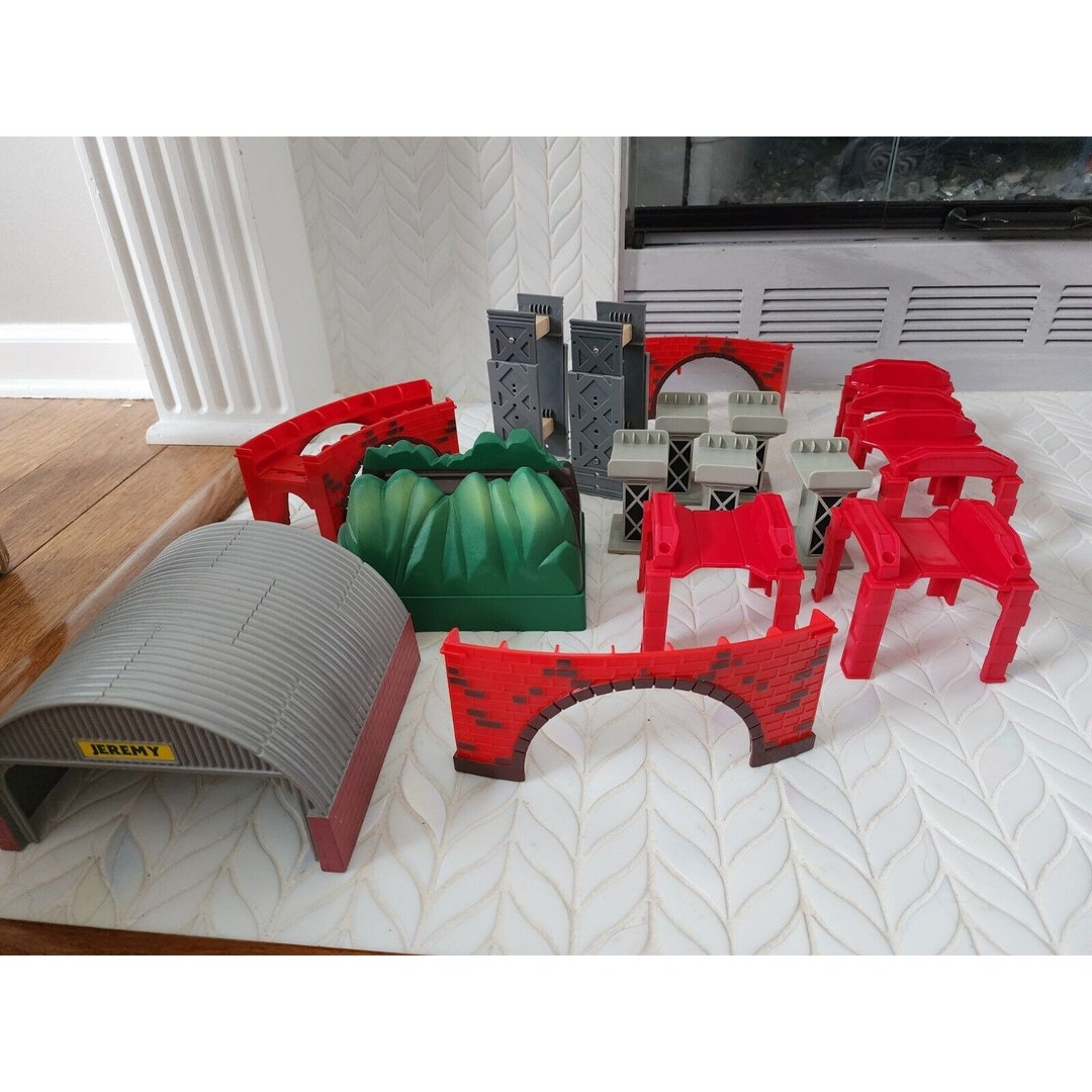 LOT Thomas Friends Tank Engine Train Wooden Railway Red Brick Bridges ...