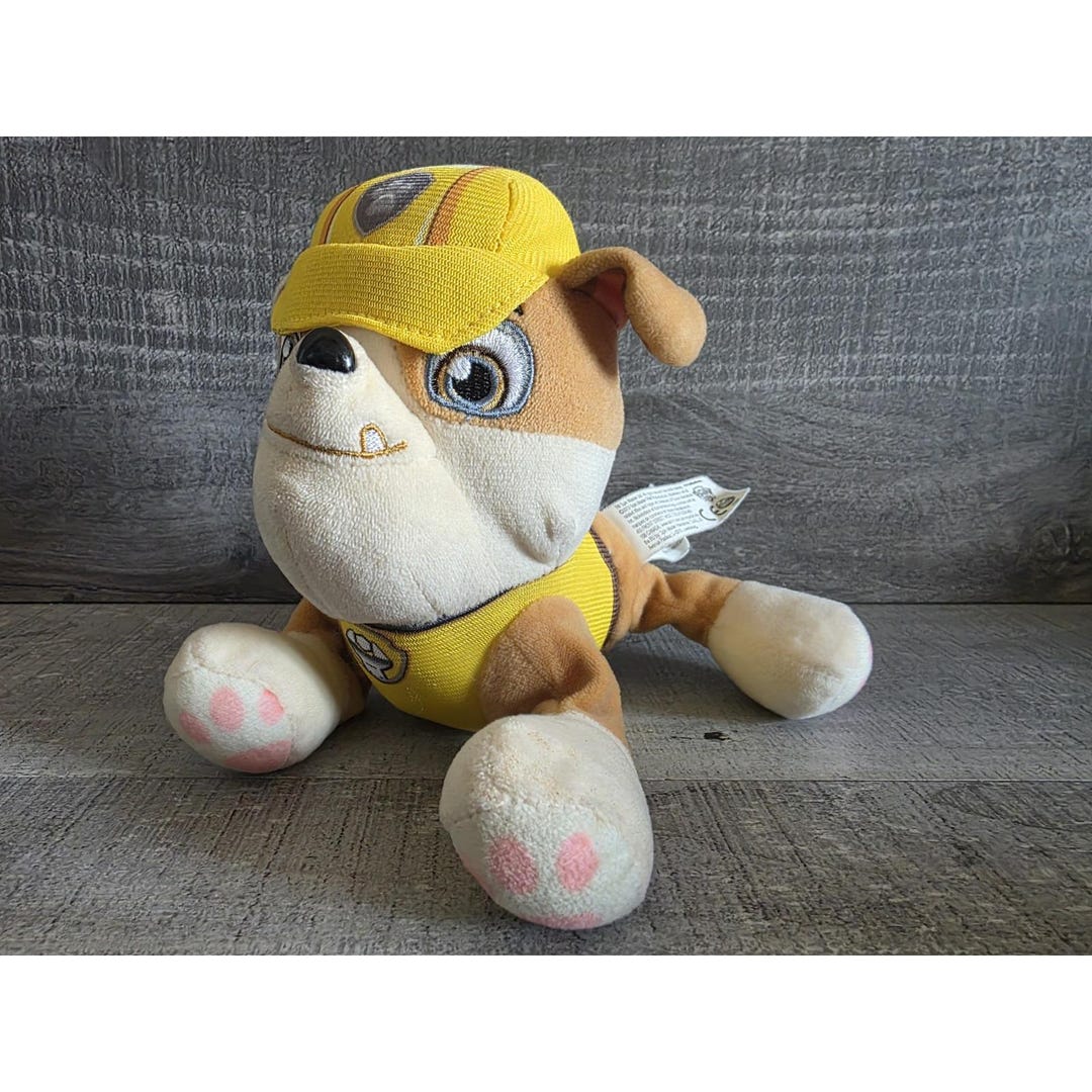 Nickelodeon Paw Patrol Rubble the Yellow Bulldog Plush Stuffed Animal ...