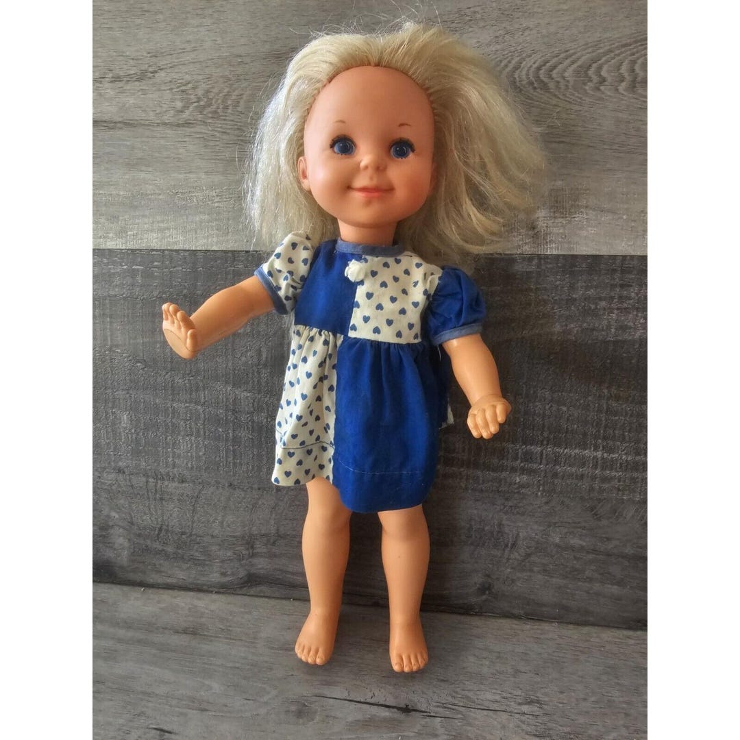 Vtg 1970 Mattel 14” Shoppin’ Sheryl Cheryl Doll Moveable Thumb Blue ...