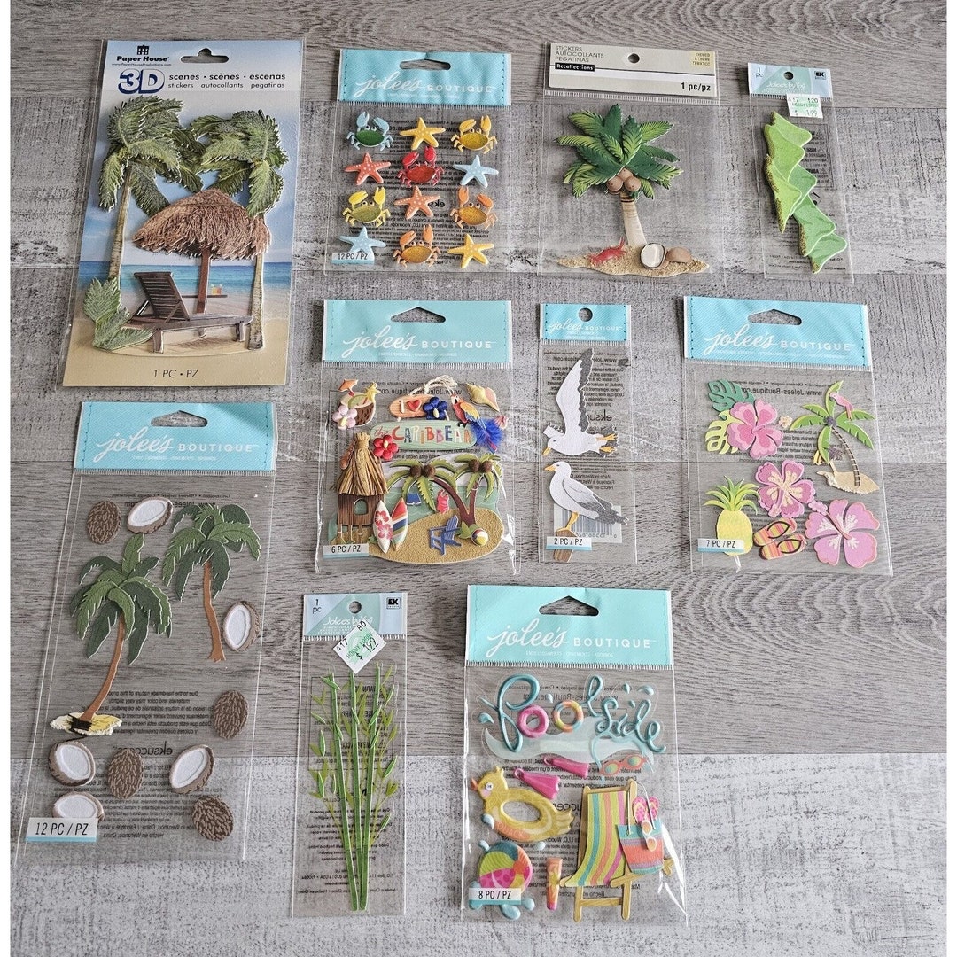 Sticker Lot Beach Scrapbooking 3D Stickers Tropical Vacation Jolee's ...