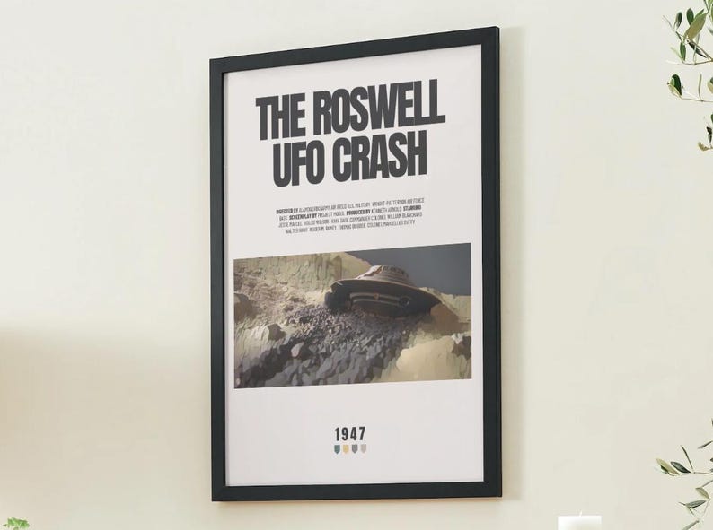 Roswell UFO Poster: Conspiracy X-files Art Print - Retro Film ...