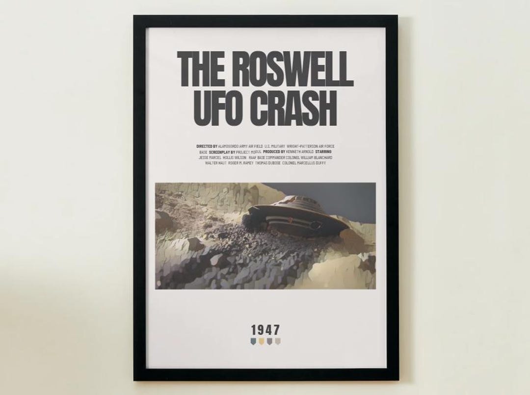 Roswell UFO Poster: Conspiracy X-files Art Print - Retro Film ...