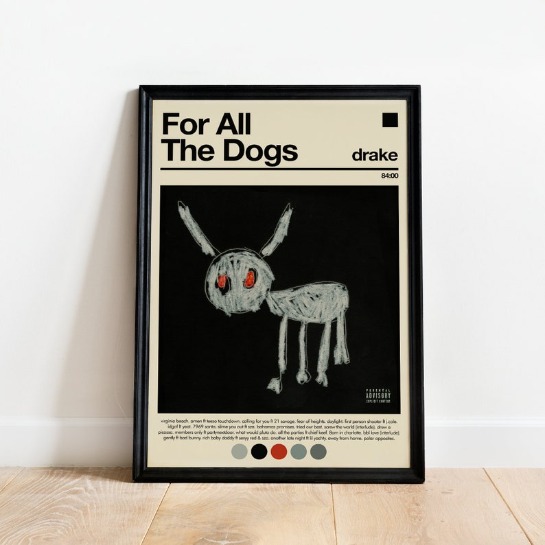 Drake for All the Dogs Album Poster Color Optional Album Art Wall Decor ...