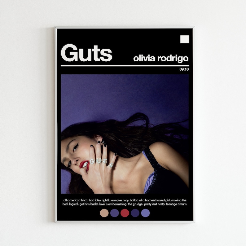 Olivia Rodrigo guts Album Poster Color Optional Album Art Wall Decor - Etsy