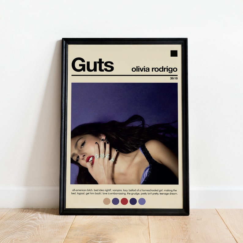 Olivia Rodrigo guts Album Poster Color Optional Album Art Wall Decor - Etsy