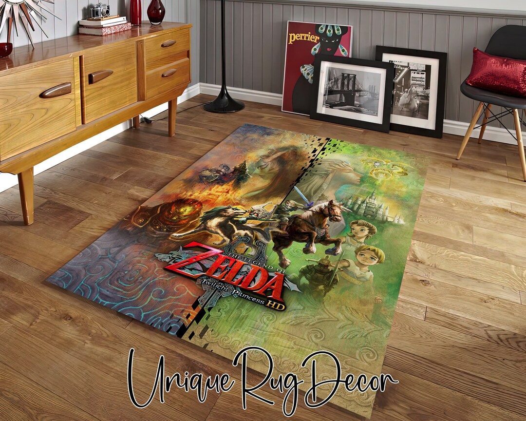 The Legend of Zelda Poster Rug Decor for Gamer Room, Zelda Themed ...