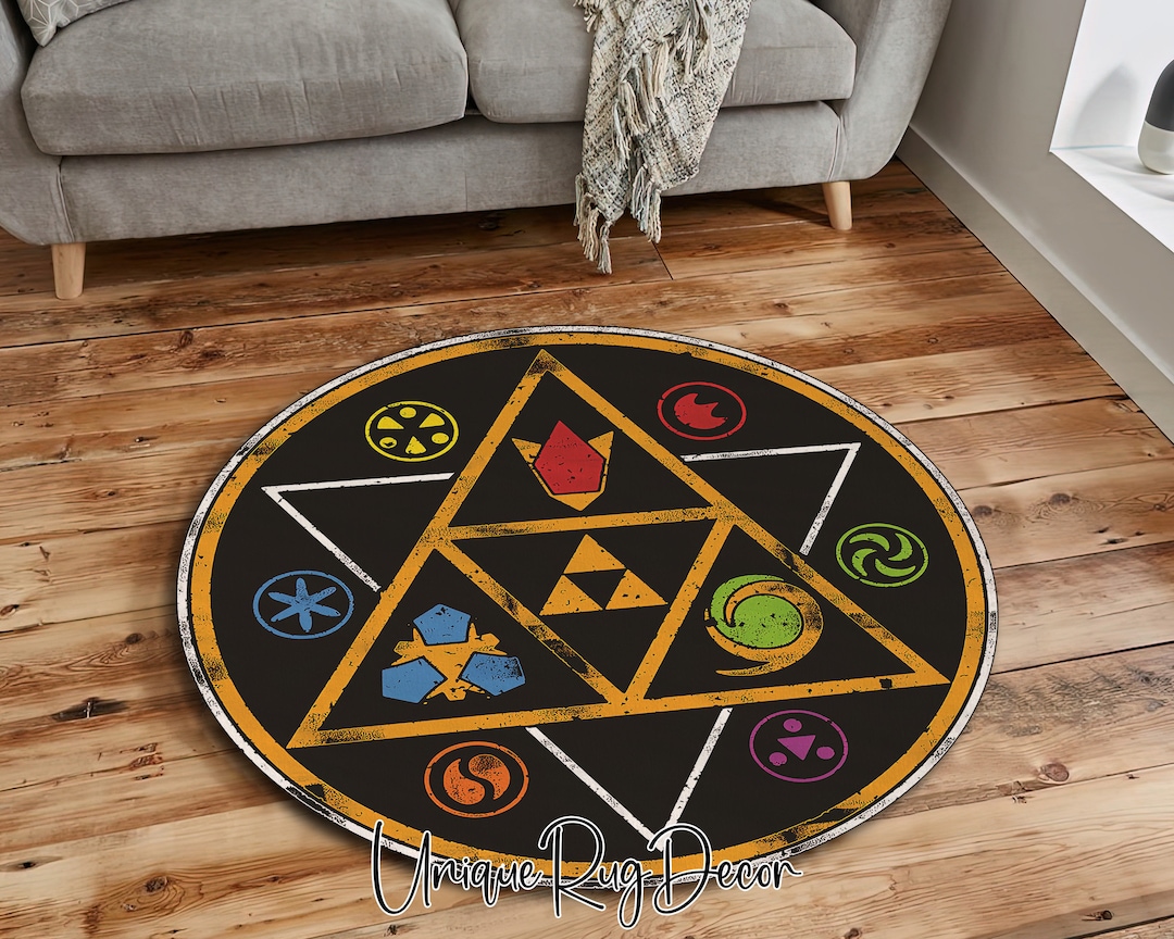 Legend of Zelda Rug, Zelda Art Symbols Rug, Gamer Room Rug, Zelda ...
