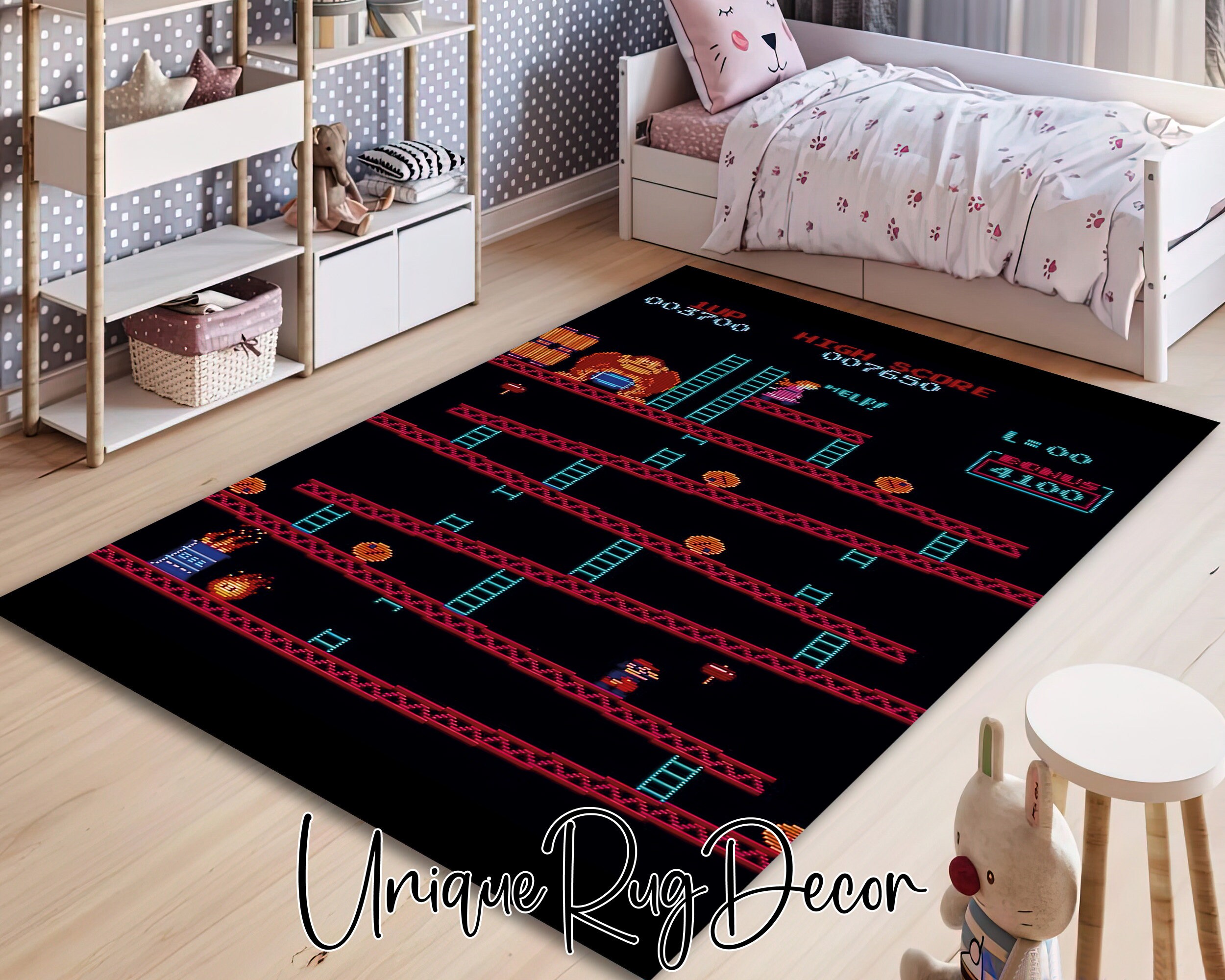 80s Classic Retro Video Game Themed Arcade Rug Play Room - Etsy