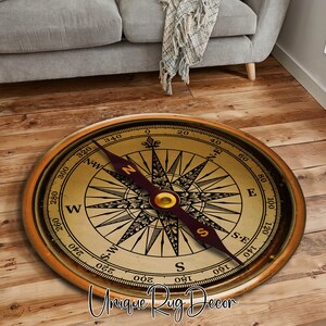Compass Rose Rug, Yatch Rug, Compass Carpet, 3D Real Looking Mat ...