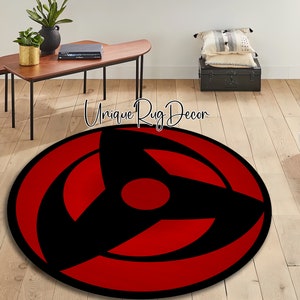 Anime Eye Rug, Red and Black Color Cool Anime Lover Room Carpet, Cool ...