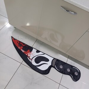 Bloody Knife Rug, Scary Carpet, Scream Knife Mat, Ghost Face Rug ...