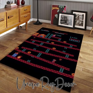 80s Classic Retro Video Game Themed Arcade Rug, Play Room Decor ...