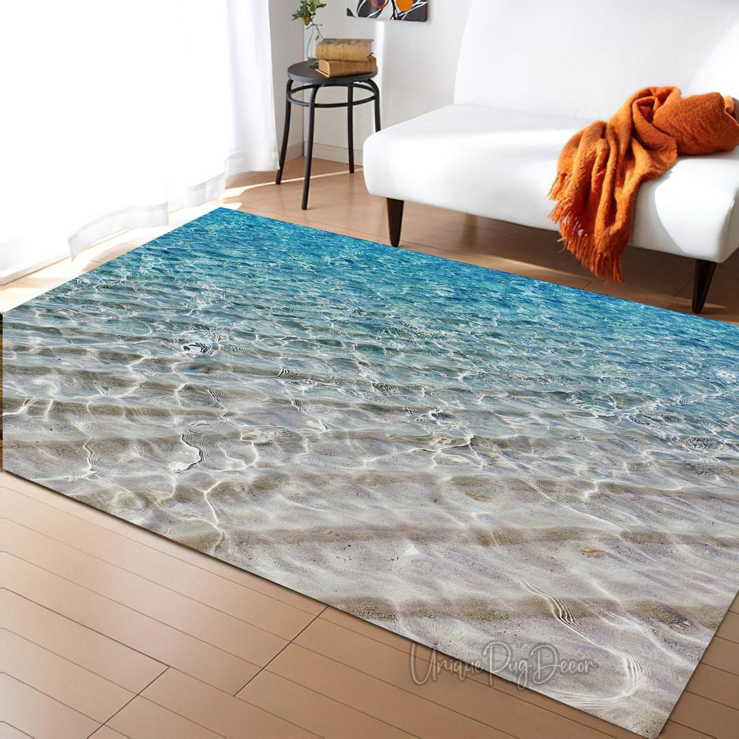 Beach Wave Rug: Nautical Summer House Decor - Etsy