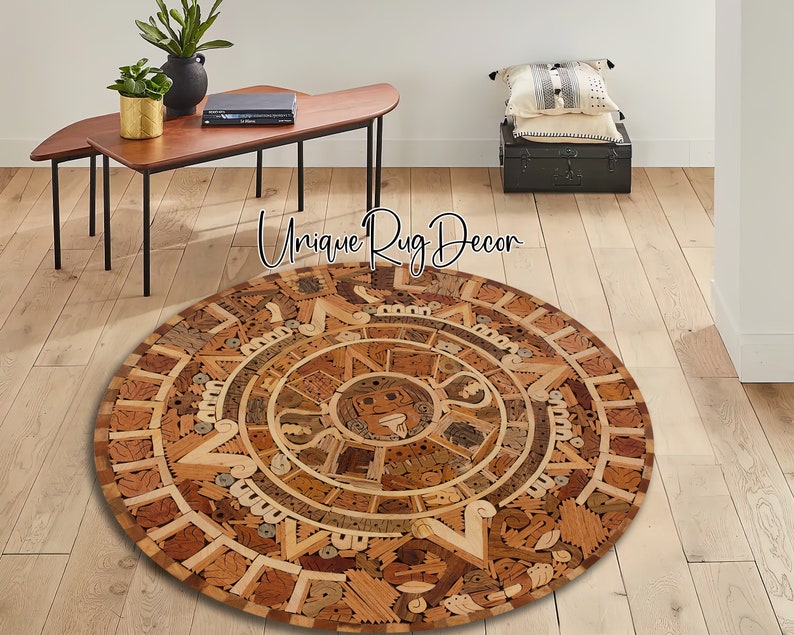 Ancient Mayan Symbol Compass Calendar Rug Non-slip Ethnic - Etsy