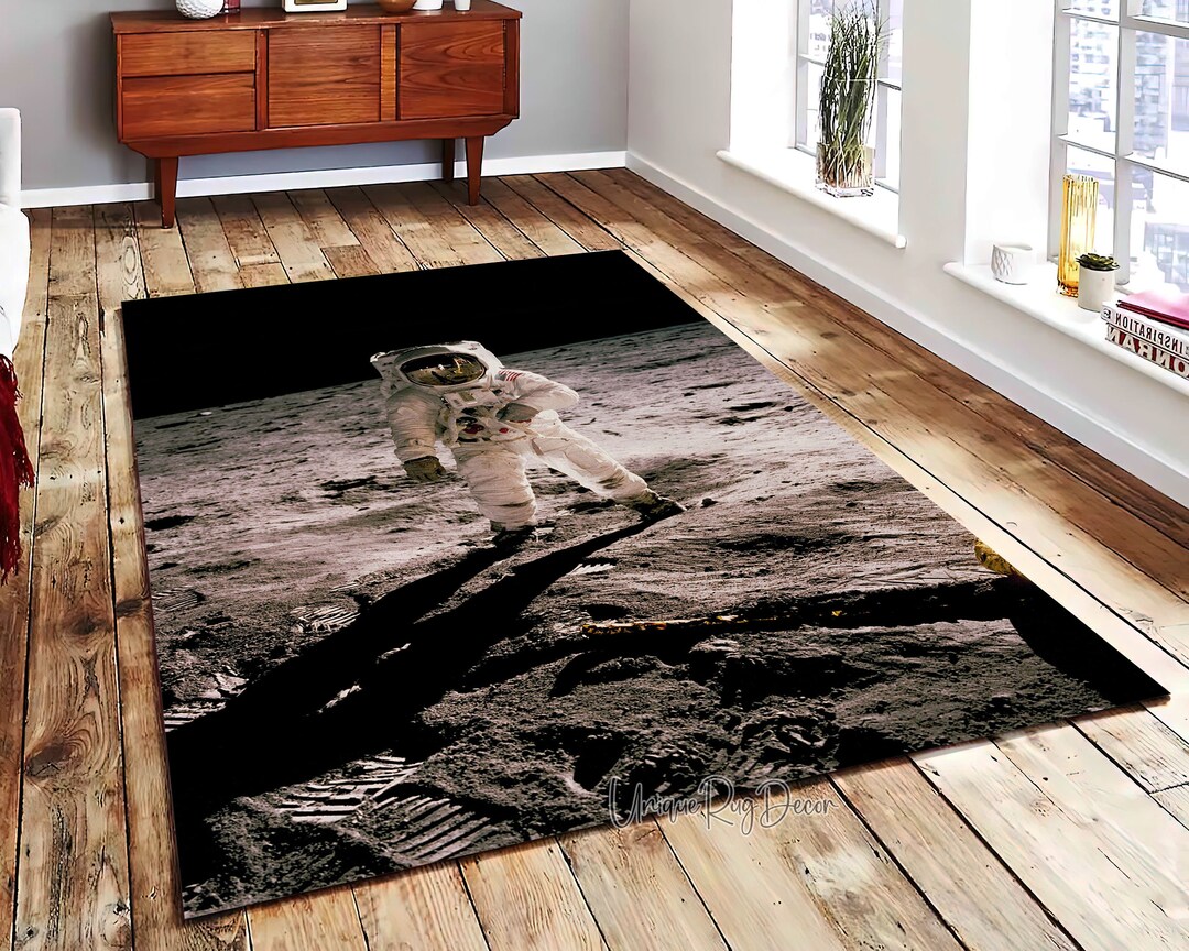 Astronaut Printed Rug, Moon Carpet, Space Decor, Galaxy Mat, Astronaut ...