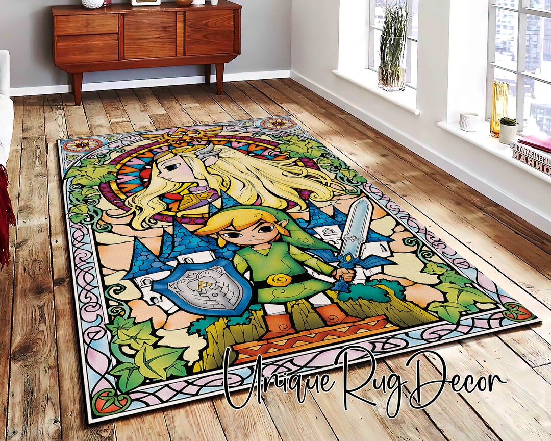 The Legend of Zelda Game Art Rug, Gamer Room Mat, Gaming Carpet ...