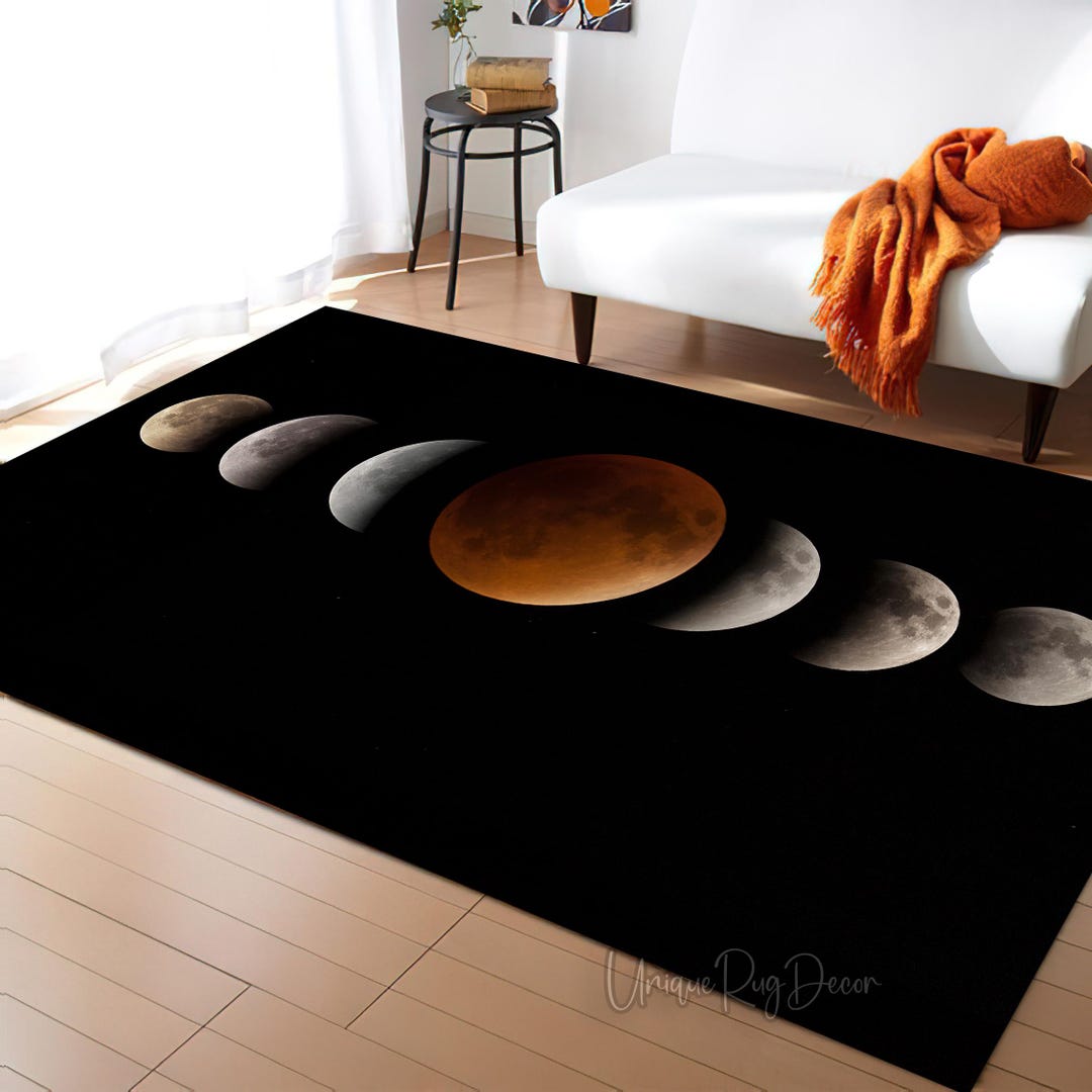 Moon Phases Rug, Planet Carpet, Space Room Decor, Moon Themed Mat - Etsy