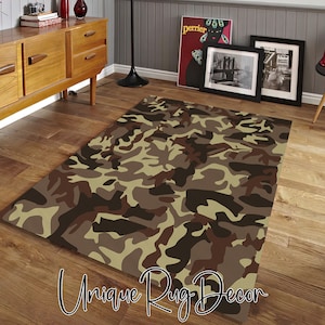 Desert Camouflage Themed Army Style Non-slip Area Rug, Soldier Room ...