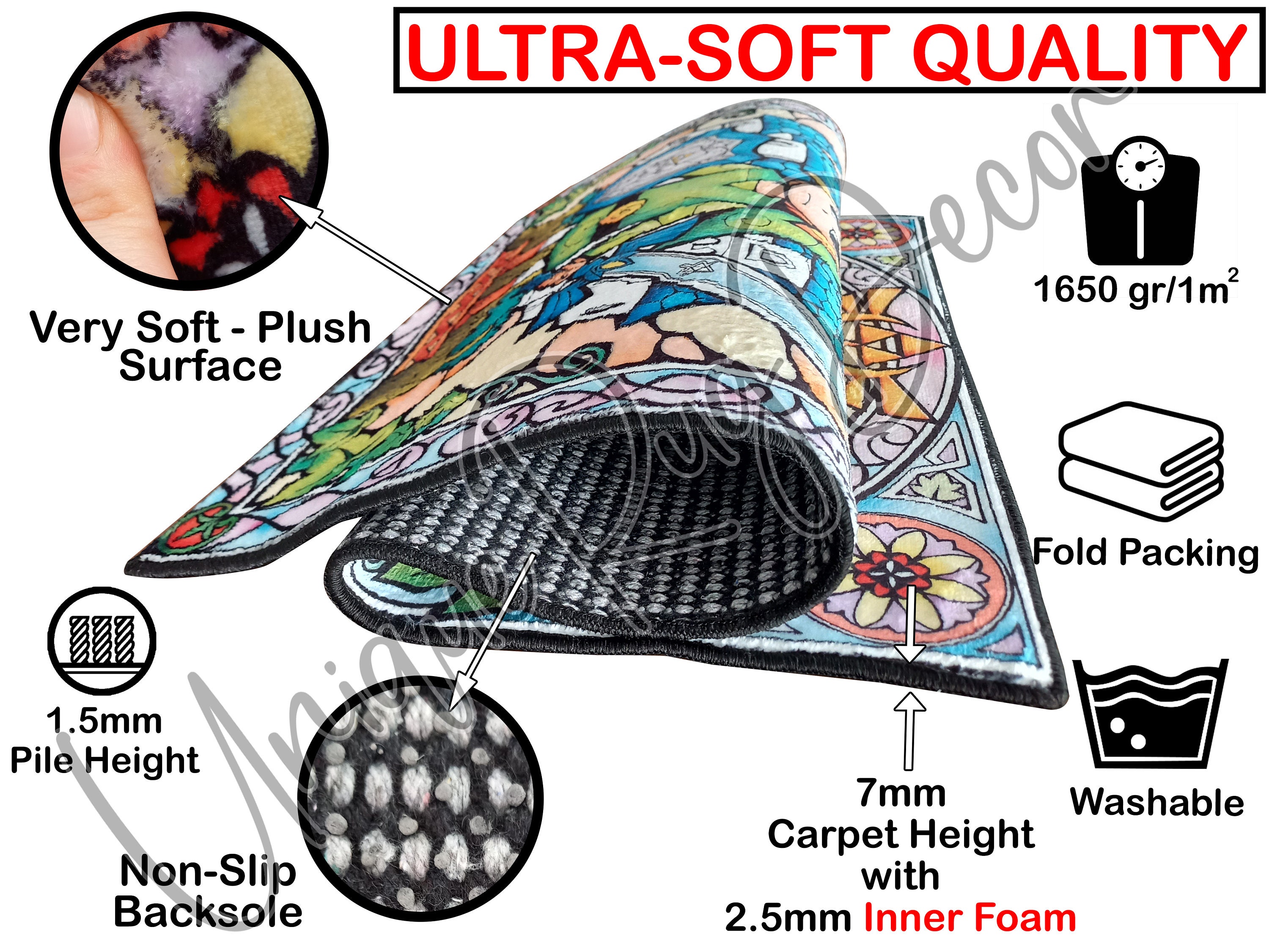 Decorative Compass Rose Rug Compass Medallion Themed Nonslip - Etsy