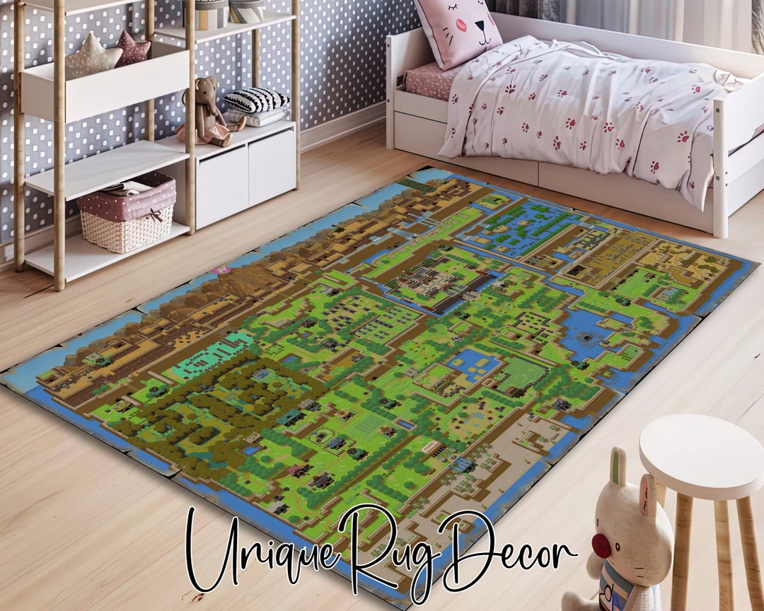 Legend of Zelda Game Map Rug, Cool Gaming Chair Mat, Zelda Fan Art ...