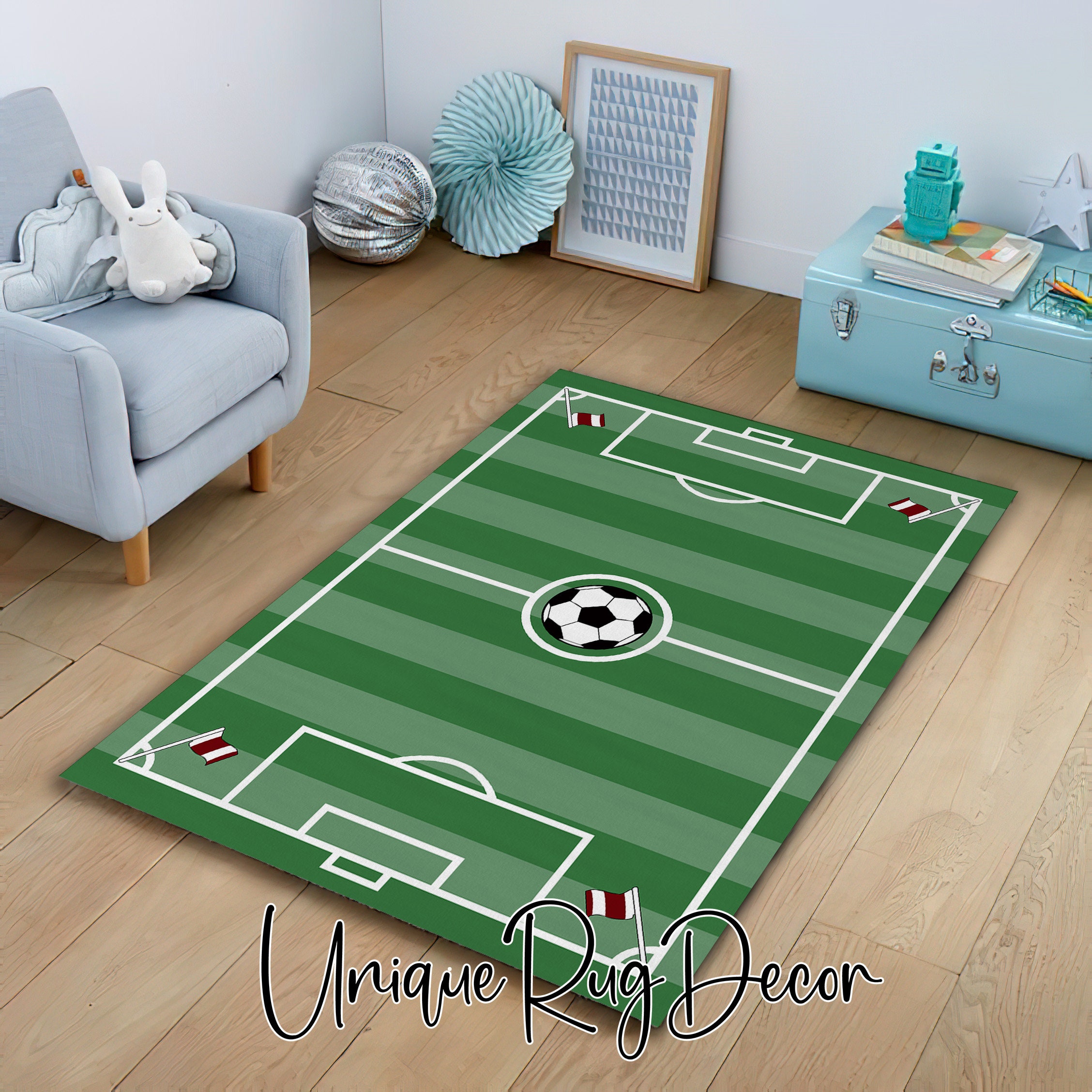 Soccer Field Rug Football Carpet Play Room Rug Custom Rug - Etsy