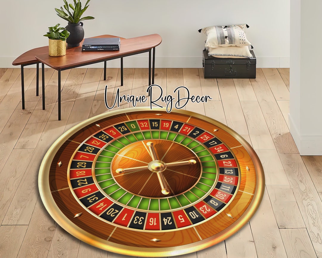 Casino Roulette Table Rug, Gambling Mat, Decorative Playroom Carpet ...