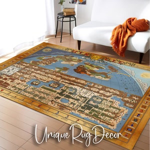 Hyrule Map Rug, Legend of Zelda Carpet, Game Room Decor, Popular Gaming ...