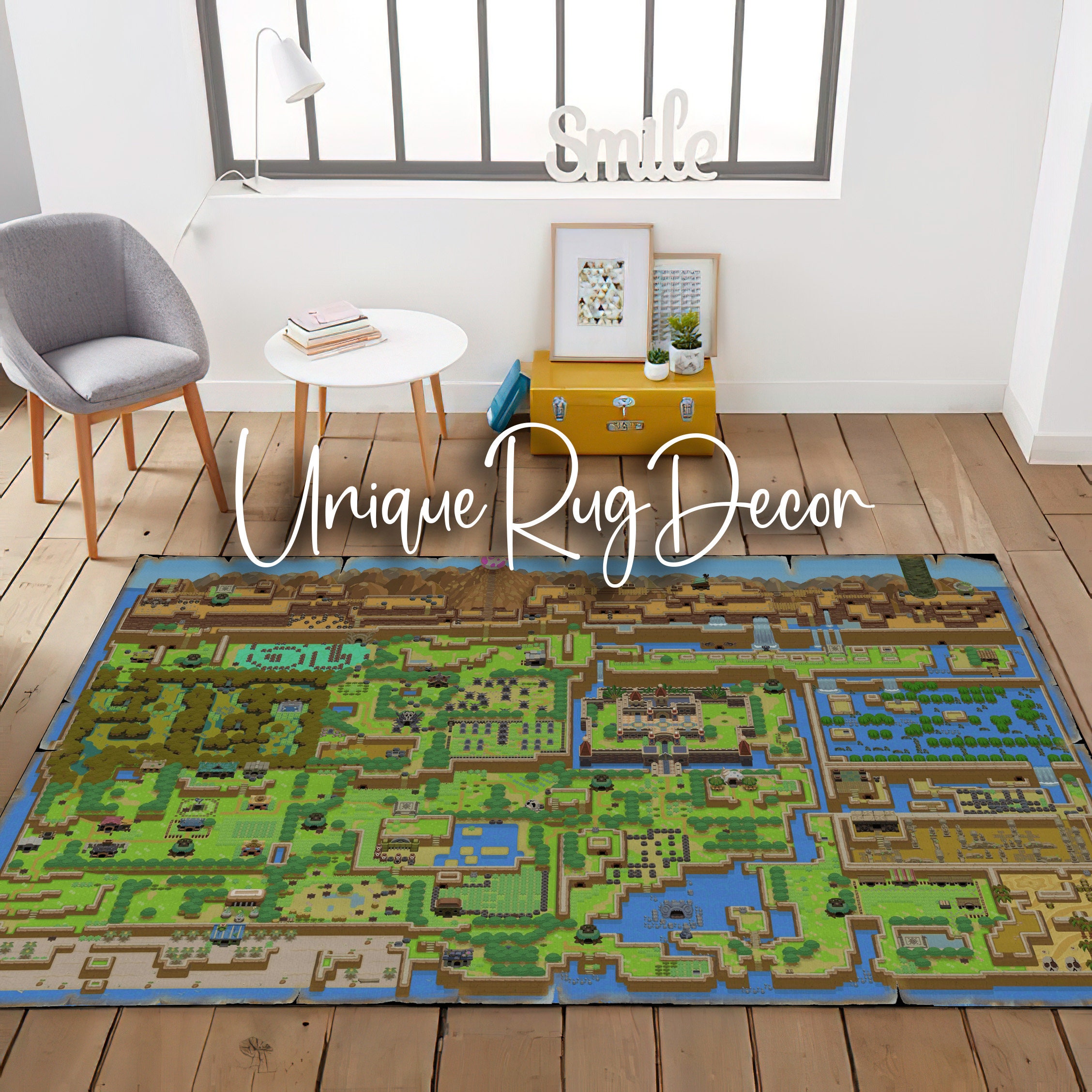 Legend of Zelda Game Map Rug Cool Gaming Chair Mat Zelda Fan - Etsy