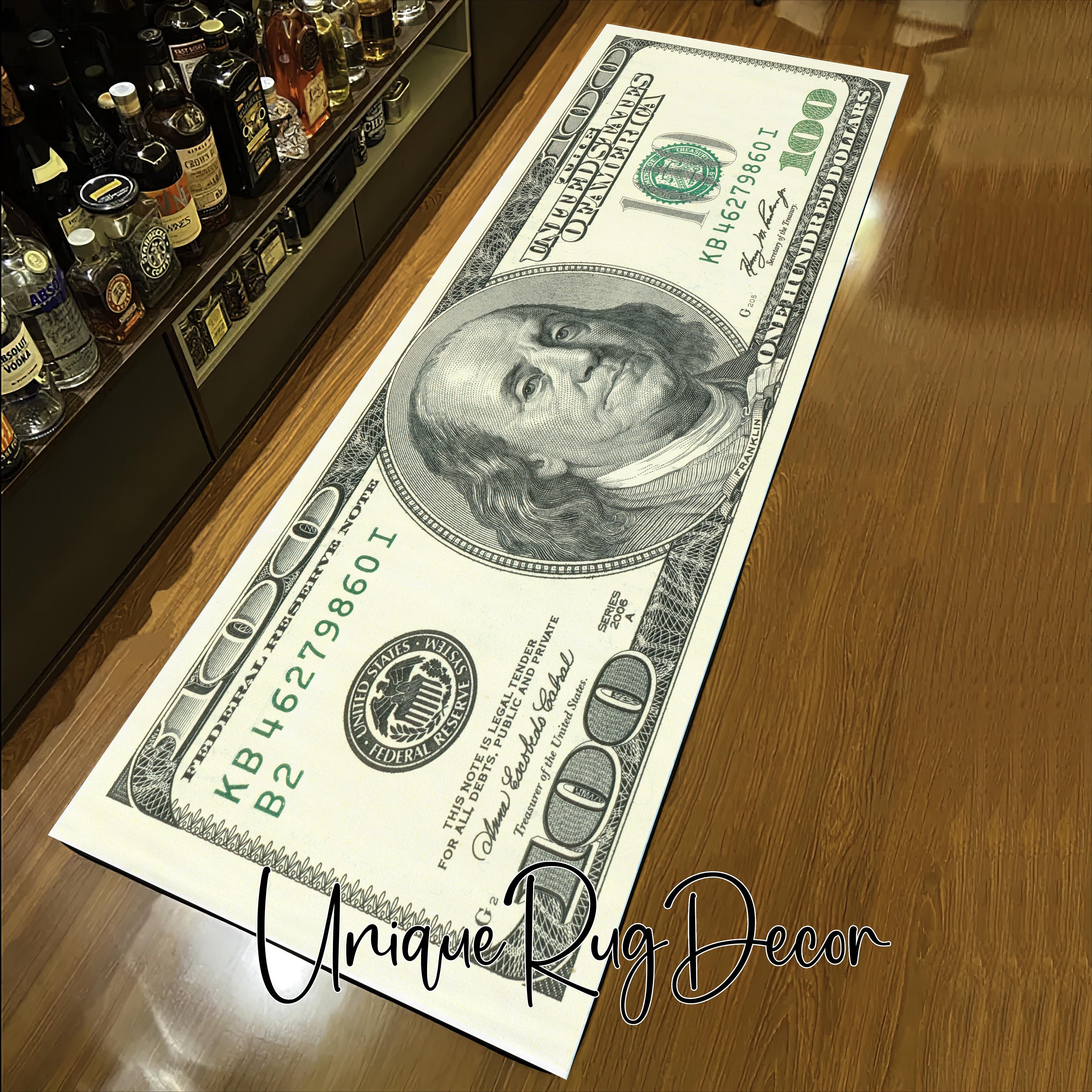 Benjamin Franklin 100 Dollar Bill Rug Hundred Dollar Runner - Etsy