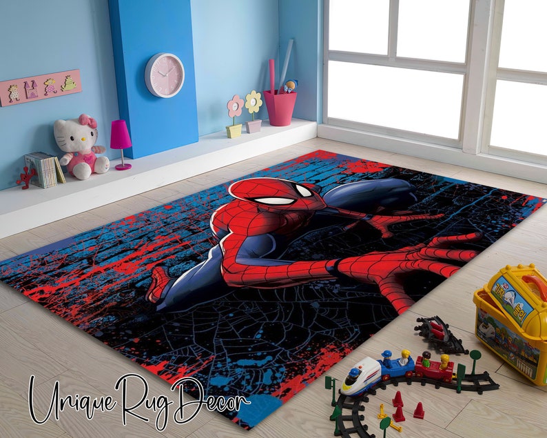 Spider-man Themed Children Room Carpet Spider Man Mat - Etsy