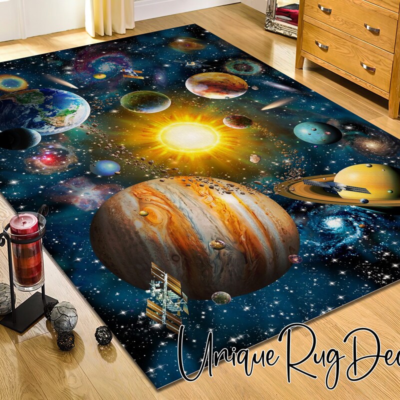 Solar System Space Rug - Etsy