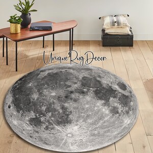 3D Real-looking Full Moon Rug, Stylish Home Space Decor, Moon Carpet ...