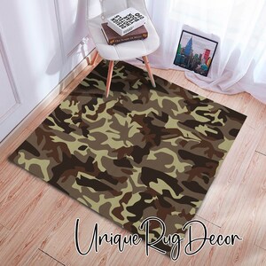 Desert Camouflage Themed Army Style Non-slip Area Rug, Soldier Room ...