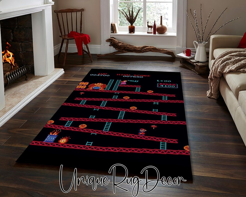 80s Classic Retro Video Game Themed Arcade Rug Play Room - Etsy