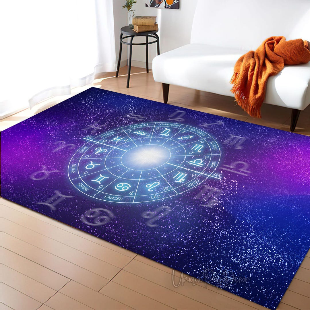 Zodiac Symbol Rug: Colorful Horoscope Carpet, Astronomy Mat - Etsy Canada