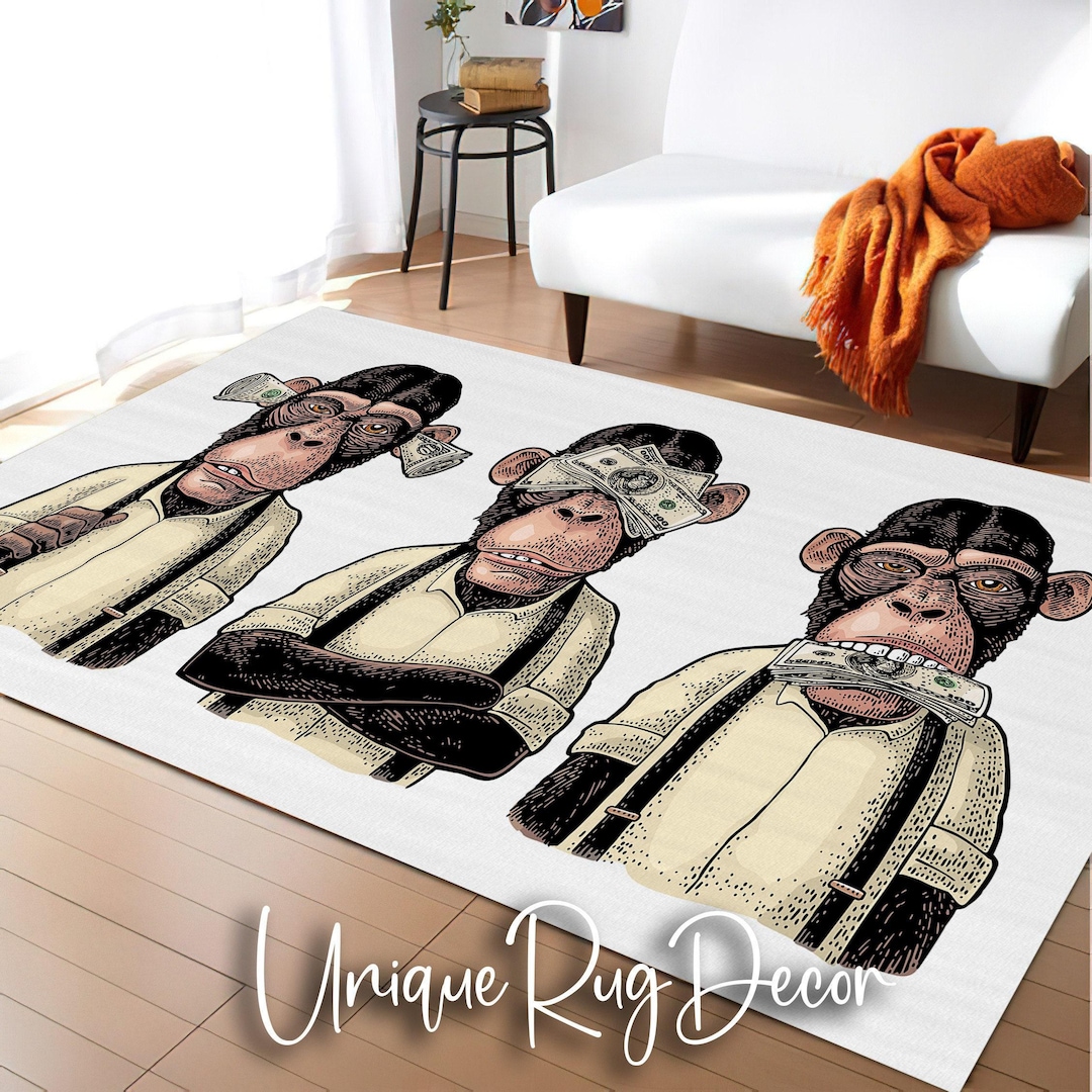 3 Wise Monkeys Rug: Funny Teenage Room Decor - Etsy