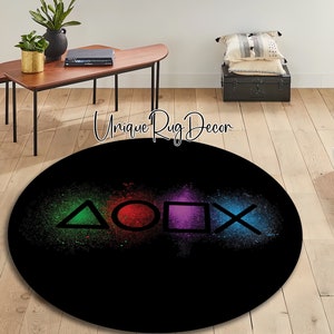 Game Controller Buttons Printed Gamer Room Carpet, Gaming Chair Mat - Etsy
