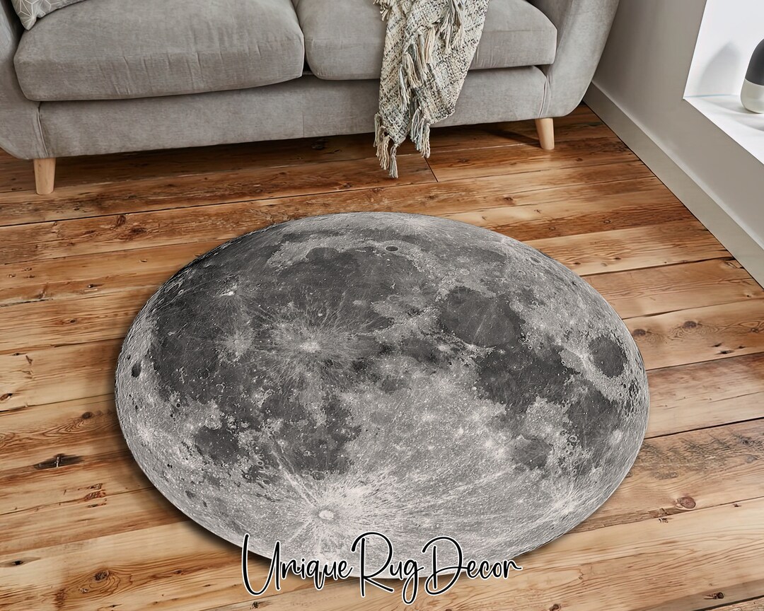 3D Real-looking Full Moon Rug, Stylish Home Space Decor, Moon Carpet ...