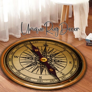 Compass Rose Rug, Yatch Rug, Compass Carpet, 3D Real Looking Mat ...