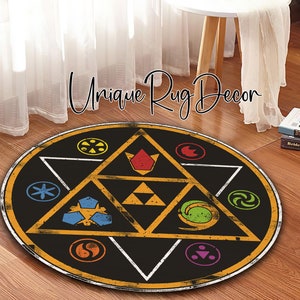 Legend of Zelda Rug, Zelda Art Symbols Rug, Gamer Room Rug, Zelda ...