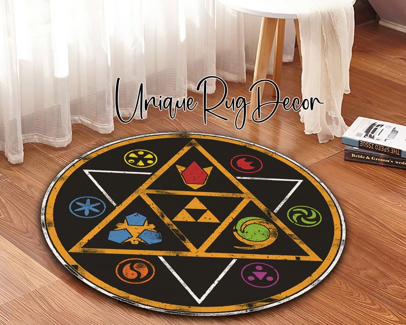 Legend of Zelda Rug Zelda Art Symbols Rug Gamer Room Rug - Etsy