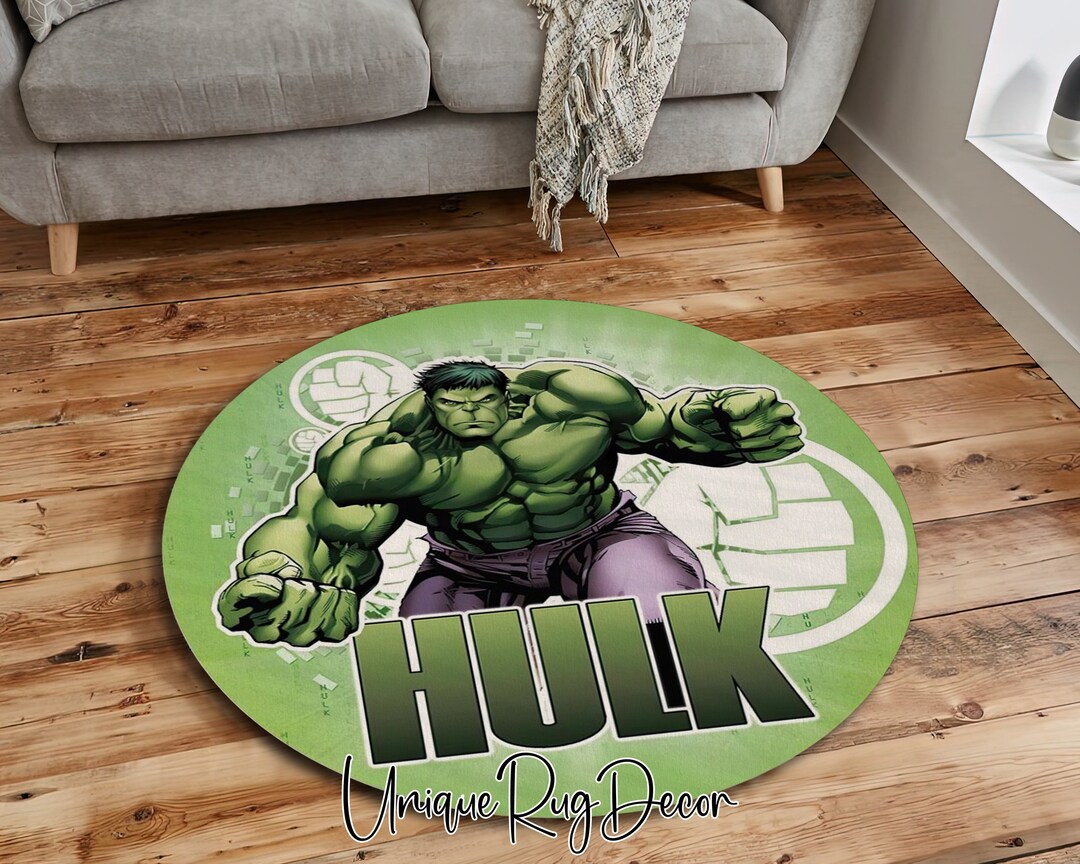 Marvel Superhero Green Hulk Rug, Cool Boys Room Carpet, Avengers Décor ...