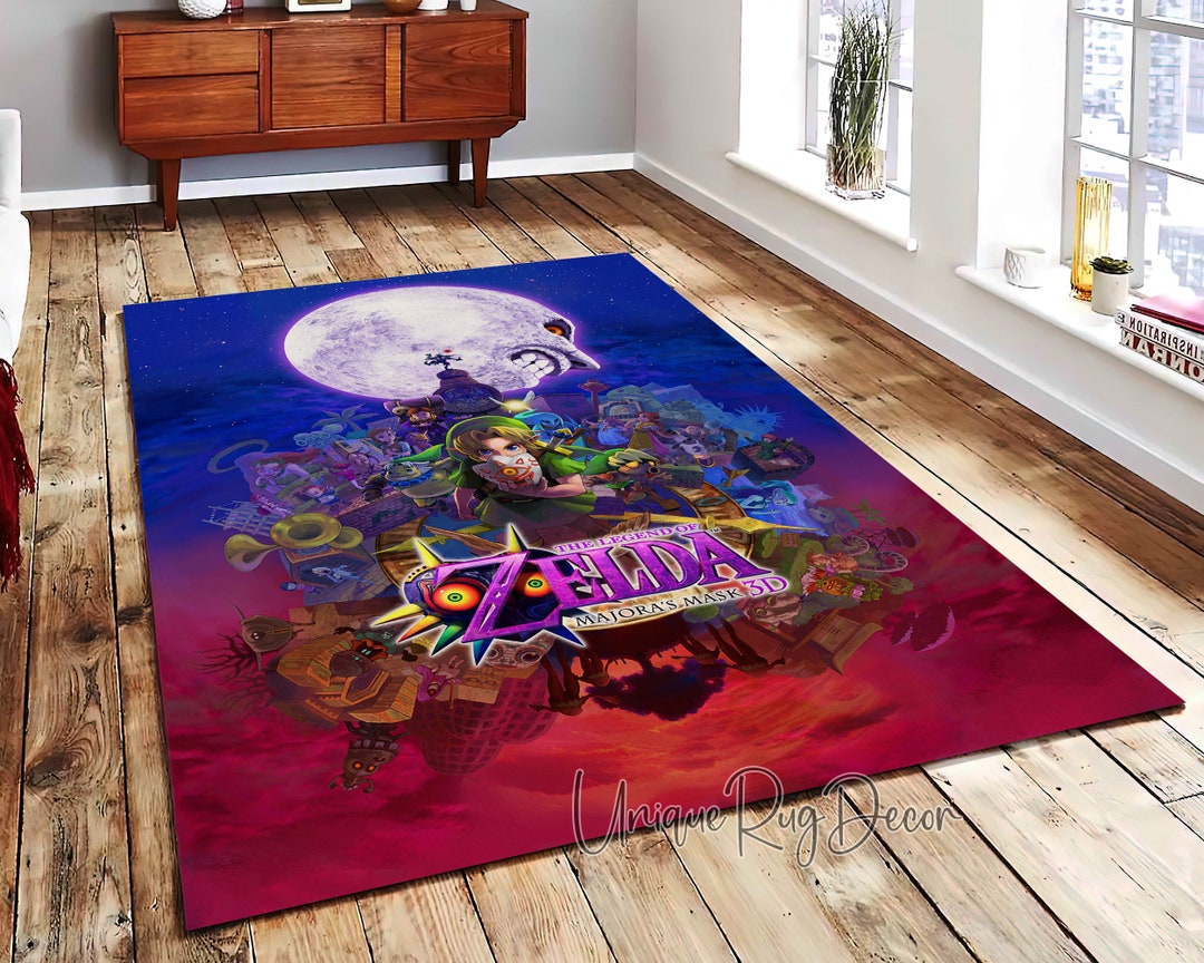 Zelda Majora's Mask Themed Rug, Gaming Mat, the Legend of Zelda Carpet ...