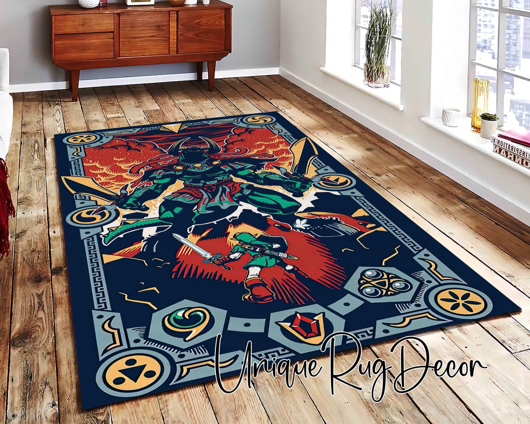 Zelda Rug, Gamer Room Carpet, Zelda Art Rug, Arcade Game Decor ...