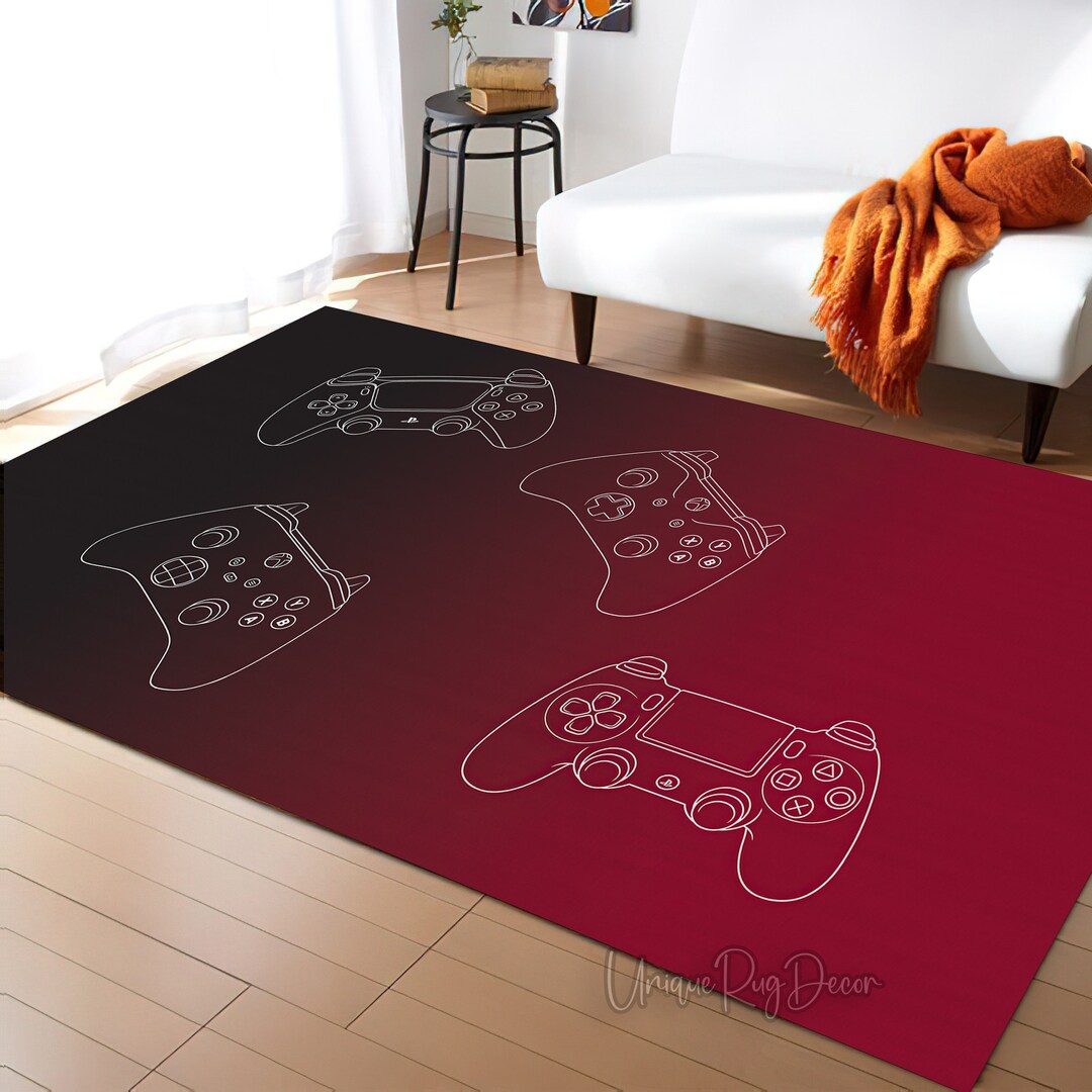 Game Controller Rug, Gaming Mat, Game Room Carpet, Game Over Decor ...