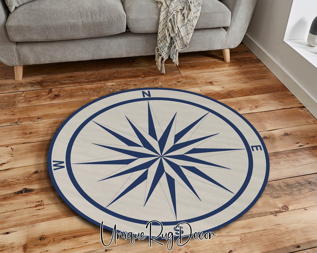 Compass Rose Rug, Yacht Carpet, Hawaiian Mat, Non-slip Area Mat, Summer ...