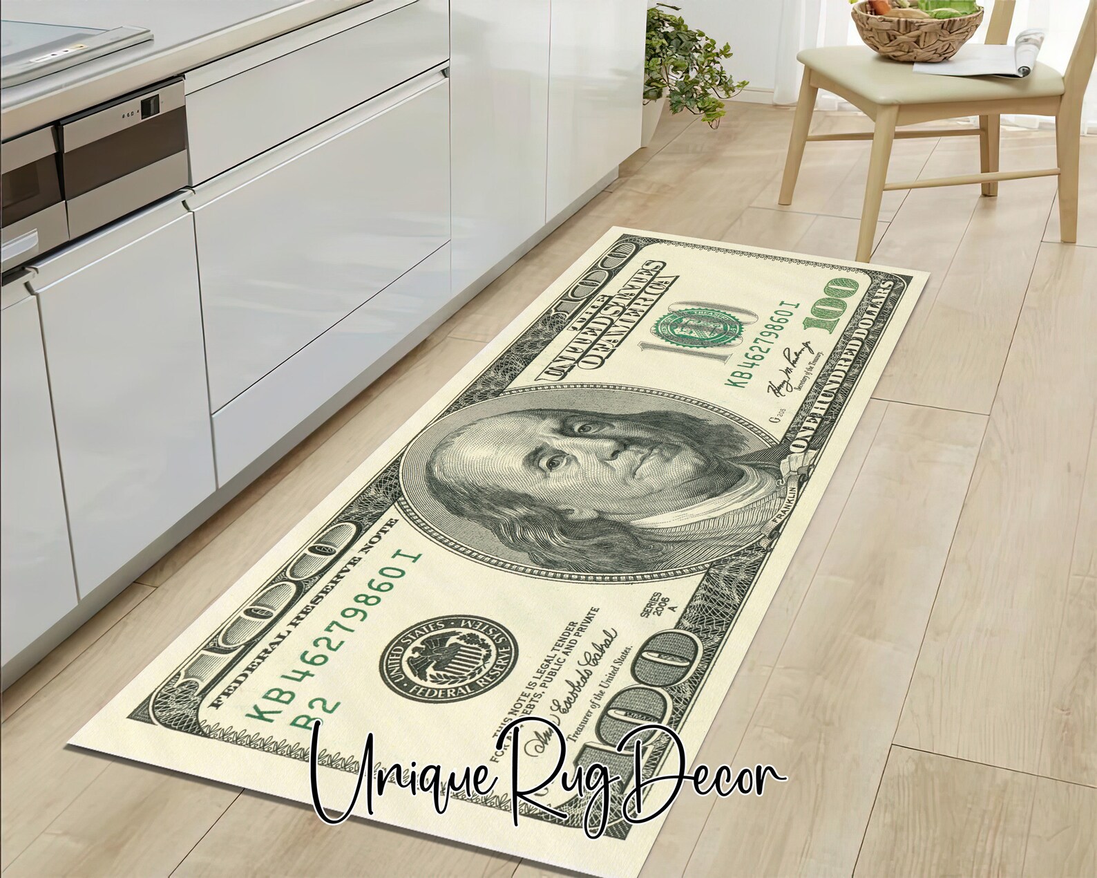 Benjamin Franklin 100 Dollar Bill Rug Hundred Dollar Runner - Etsy