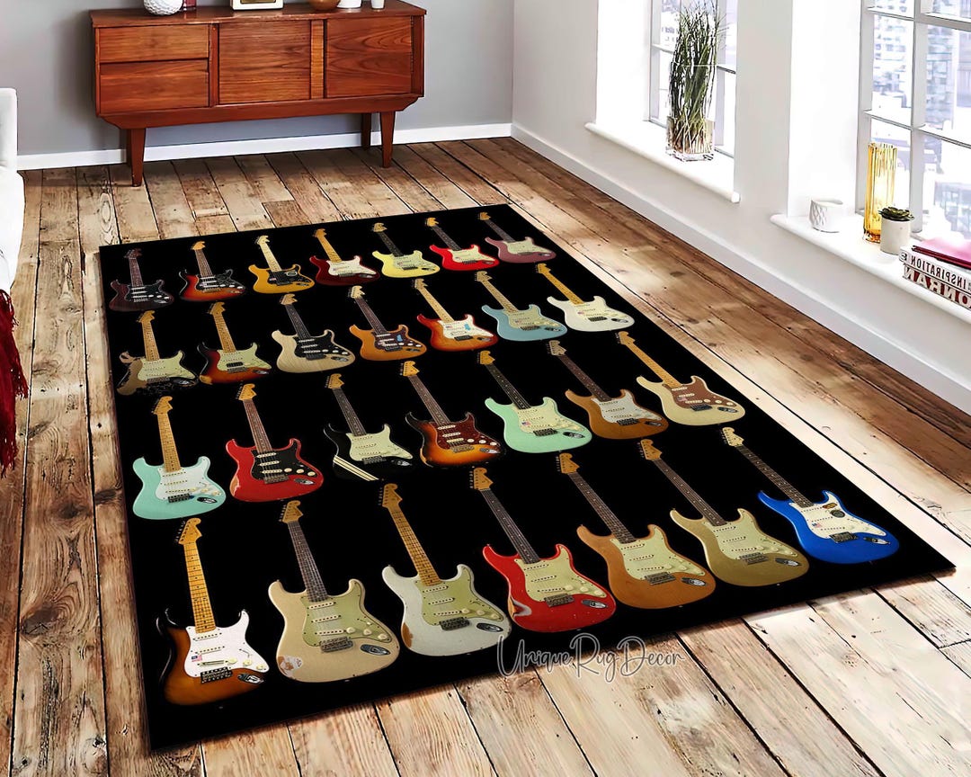 Electric Guitar Pattern Rug: Music Room Decor - Etsy Canada