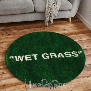 Wet Grass Printed Cool Hypebeast Rug, Sneakerhead Carpet, Cool Mat for ...